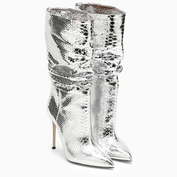 Paris Texas | Shoes | Paris Texas Px54 Silver Leather Boot | Poshmark